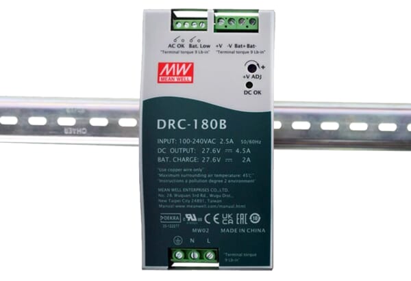 Mean Well DRC-180B 24v 180W Din-Rail Power Supply with UPS Battery ...