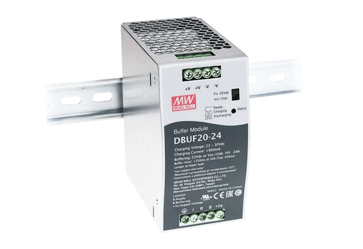 Mean Well 24v 20A Din-Rail Buffer Module