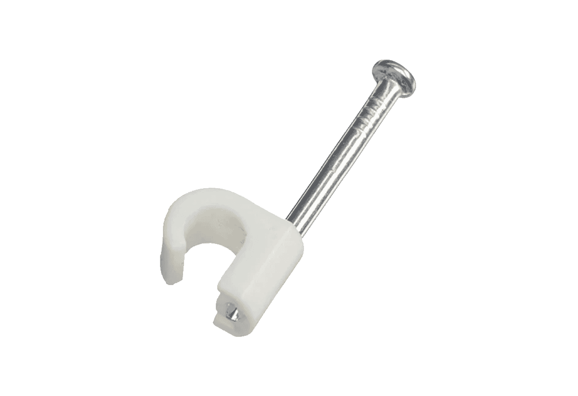 Deta 5 - 7 mm Round Cable Clips White (Box of 100)