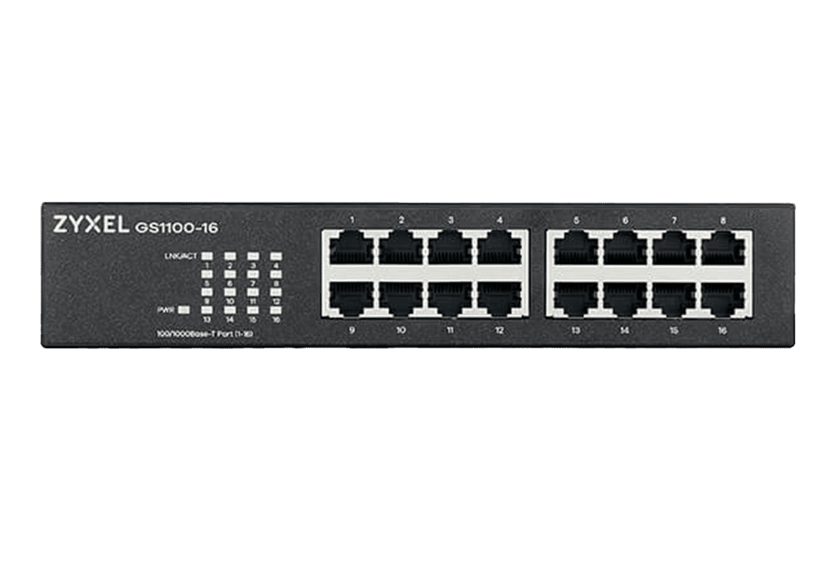 Zyxel GS1100-16 v3 16-Port Gigabit Unmanaged Switch Fits 10-Inch SOHO ...
