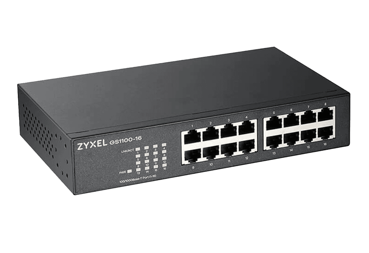 Zyxel GS1100-16 v3 16-Port Gigabit Unmanaged Switch Fits 10-Inch SOHO ...