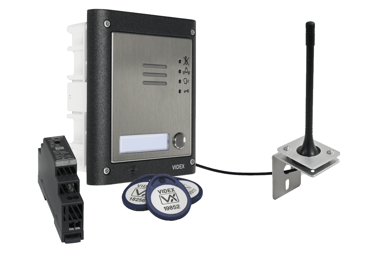 Videx GSM4KCR-1S/4G 1 Button Surface Back Lit Code Lock & Proximity GSM ...