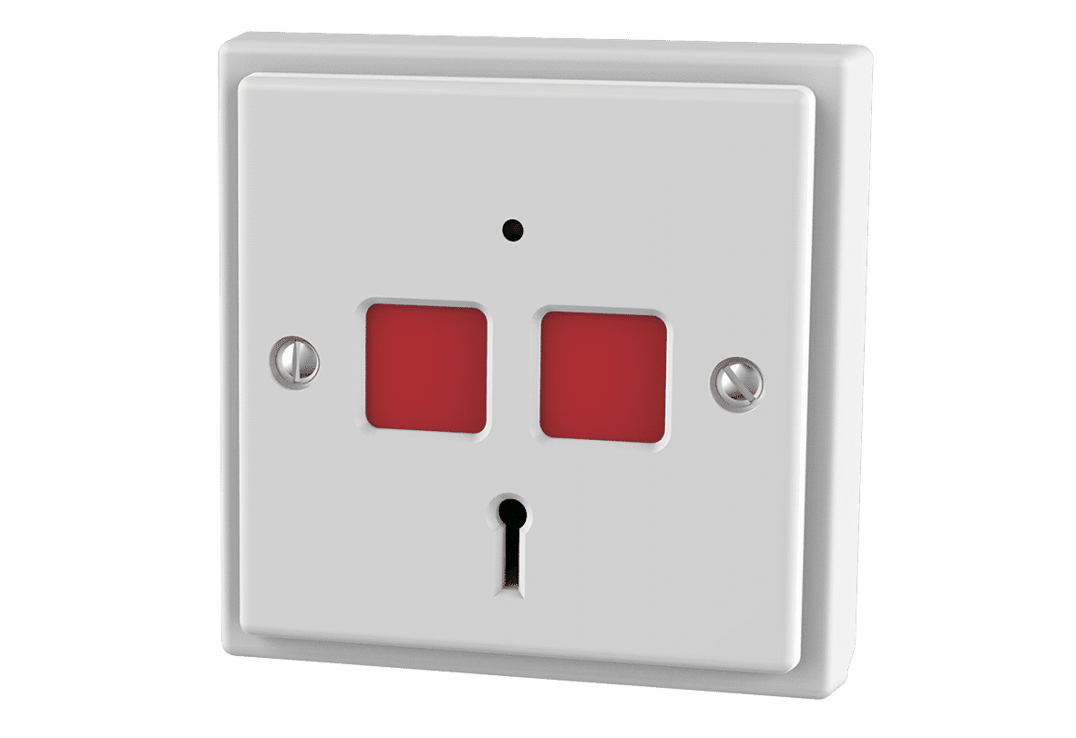 CQR EPA/STD Double Press Flush Mount Panic Button - White