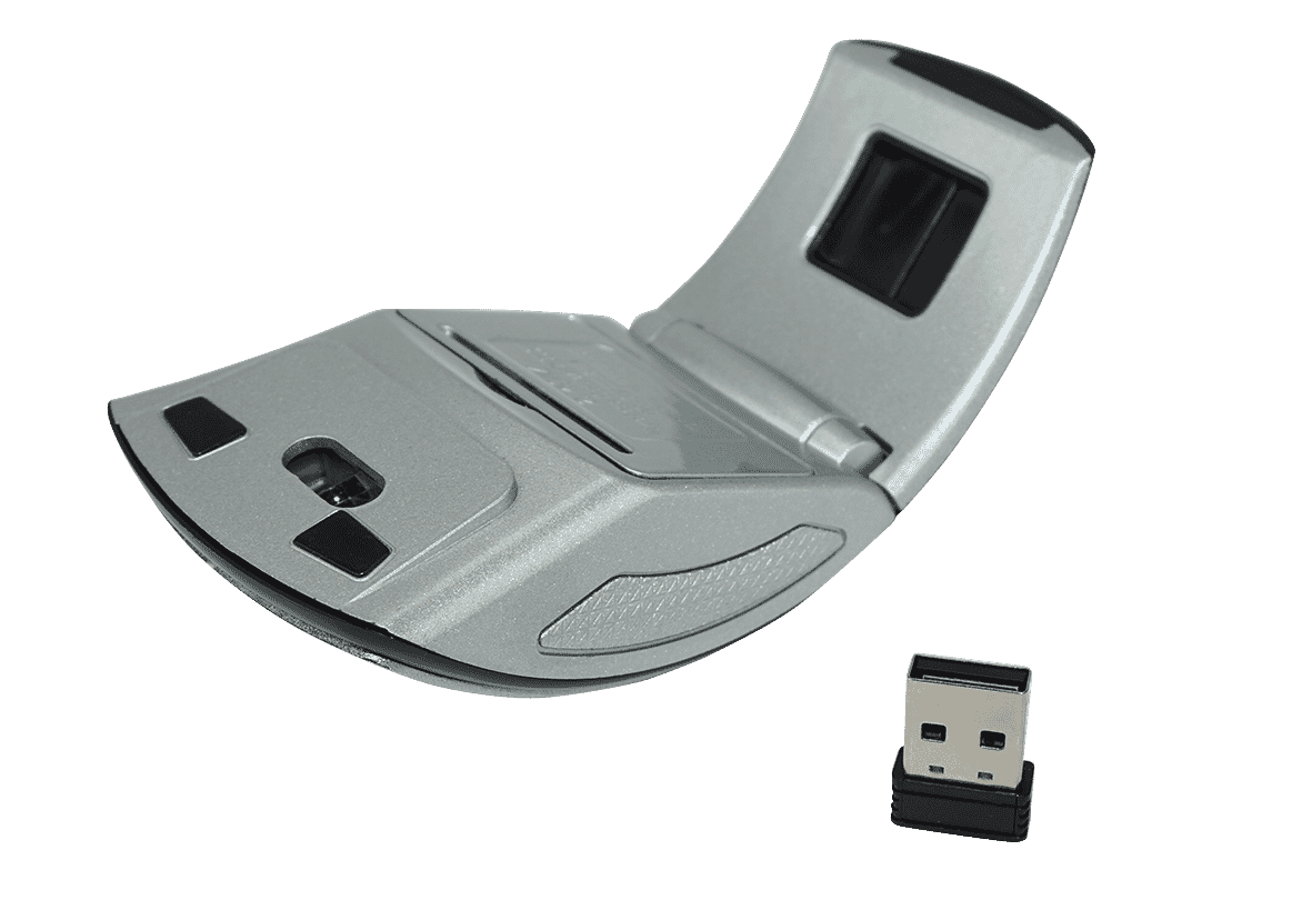 HiLook Folding Wireless 2.4GHz USB Mouse Silver