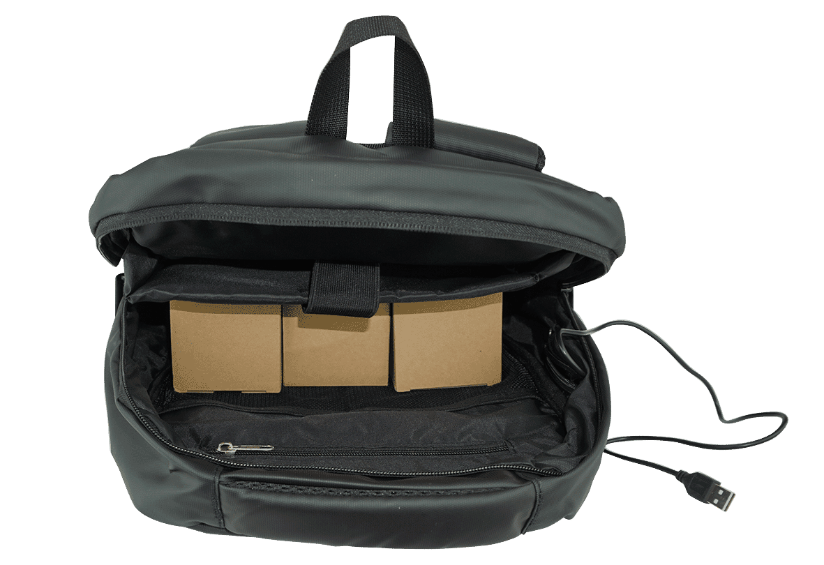 Hikvision 16-Inch Padded Laptop Rucksack Bag Black with USB Pass Through