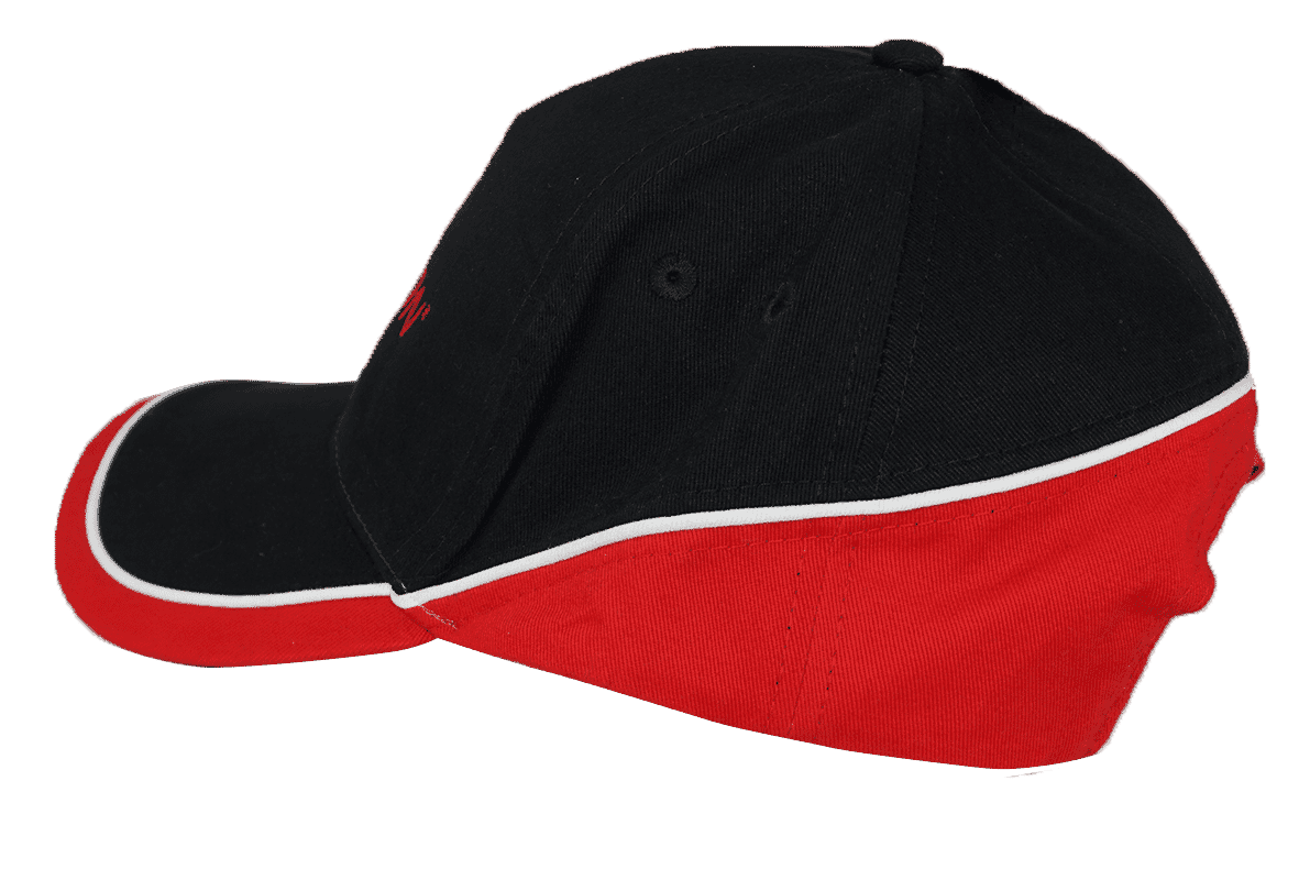 Hikvision Logo Adult One-Size Premium Baseball Cap Black / Red / White