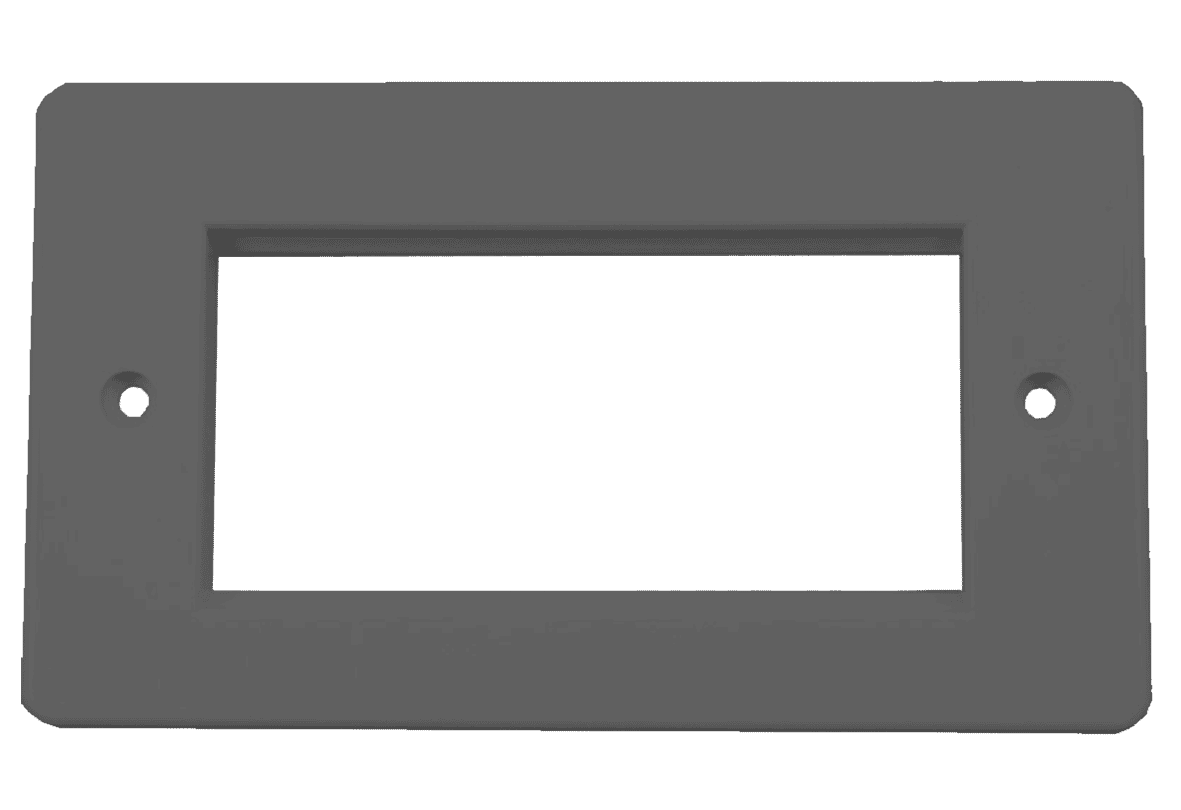 Dual Gang 4 Module Flat Euro Faceplate Grey