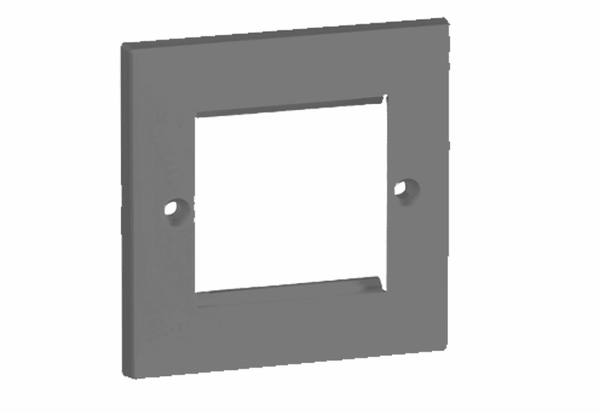 Single Gang 2 Module Flat Euro Faceplate Grey