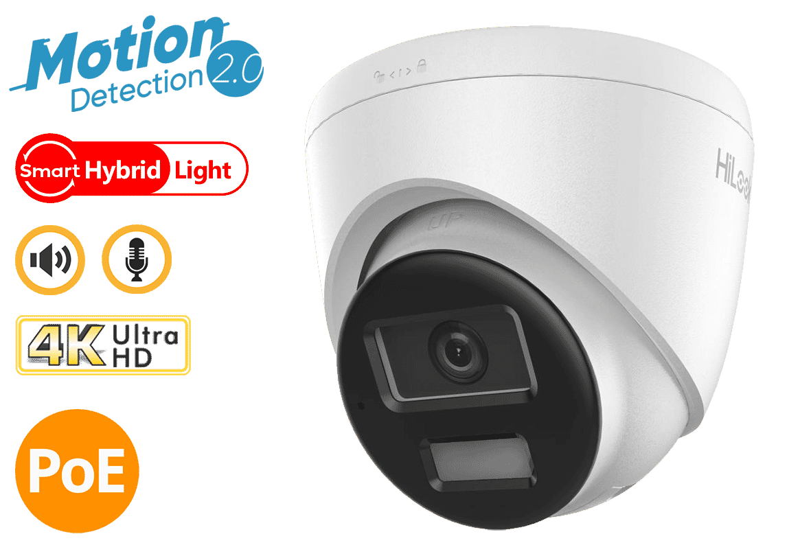 HiLook IPC-T280HA-LUF/SL(2.8mm) 8MP Smart Hybrid Light MD 2.0 Turret Camera