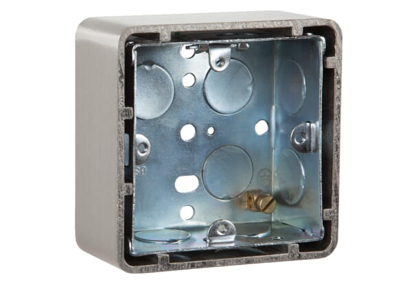 RGL EXTR02 Metal Back Box with Aluminium Finish 85x85x38mm