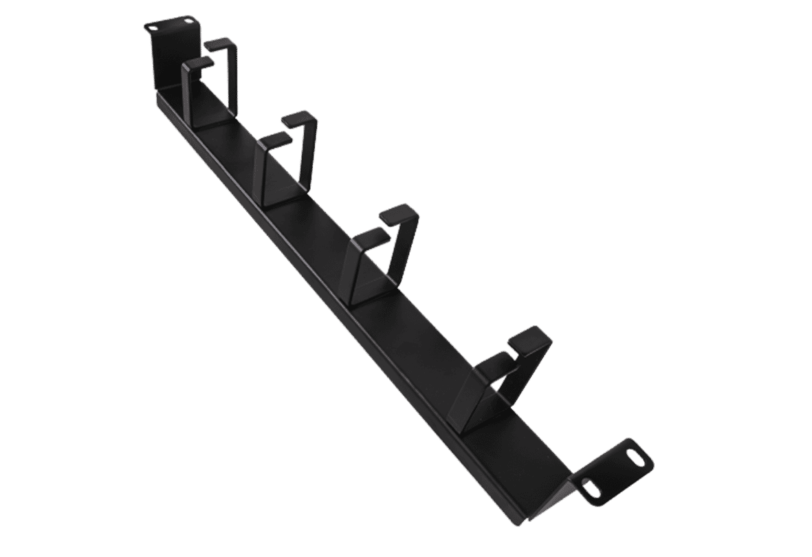 TUK 1U Recessed Cable Management Bar with 4 x 65mm Vertical Rings
