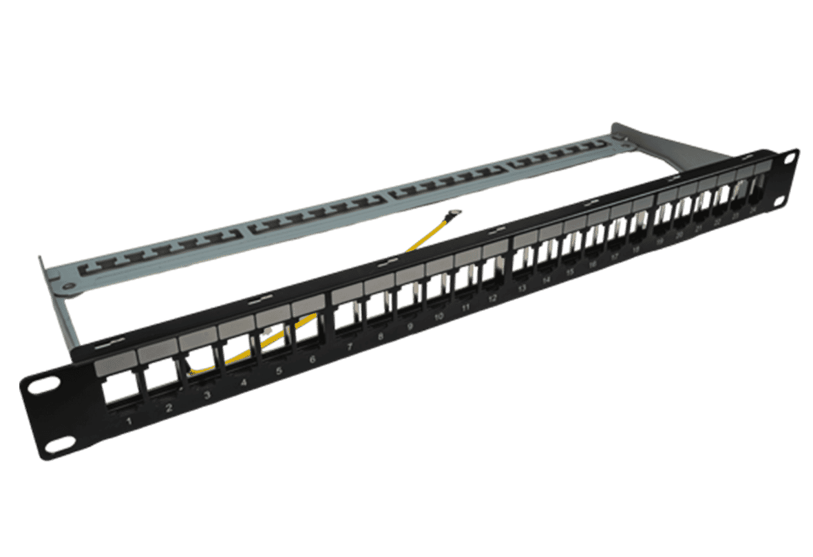 TUK 24 Port Keystone Patch Panel - Empty Panel only (No Coloured Bezels)