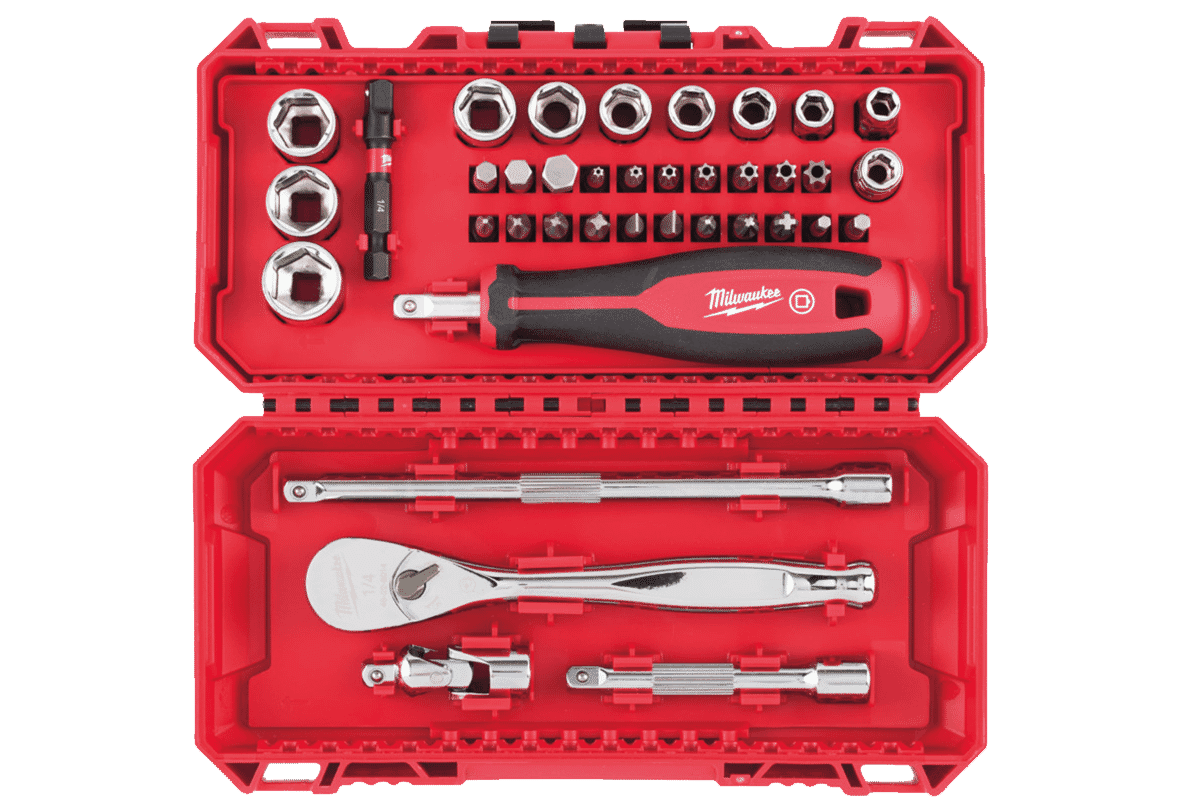 Milwaukee 38 Pcs 1/4" Ratchet, Driver and Socket Set