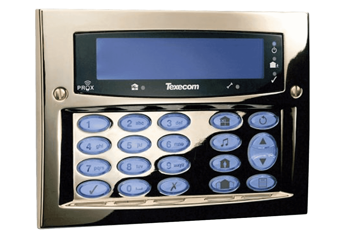 Texecom DBD-0122 Premier Elite FMK Polished Brass Flush Mount LCD Keypad