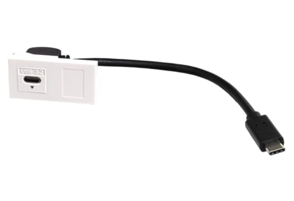 TUK USB C Keystone Female to Male Tailed Socket - Faceplate Euro Module