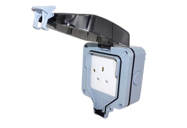 SLX 1-Gang IP66 Weatherproof Outdoor 13A 230V Covered Main Socket