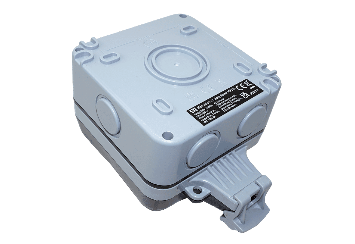 SLX 1-Gang IP66 Weatherproof Outdoor 13A 230V Covered Main Socket