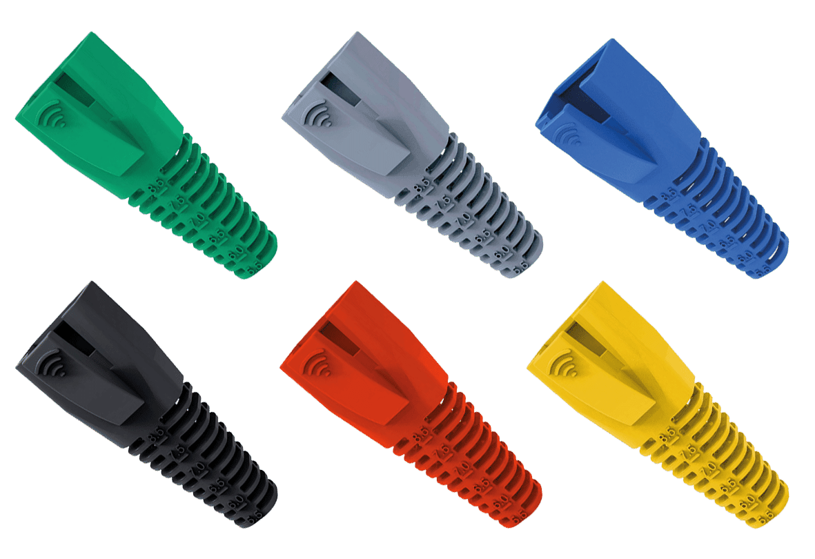 Universal Cat 5e Cat 6 Cat 6A RJ45 Boot Hood Cover (Pack of 10)
