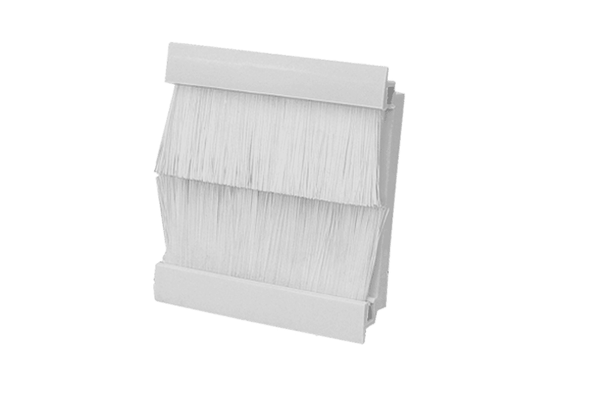 Double Euro Fit Brush Module White 50x50mm | Connectec.uk