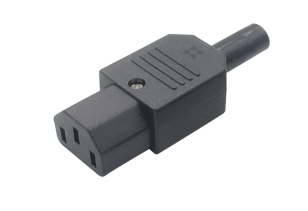 C14 Rewireable IEC Male Connector Plug Black