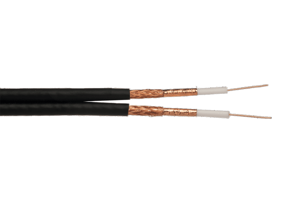 RG6 Twin Low Loss Screened Coax Cable 100m Black | Connectec.uk