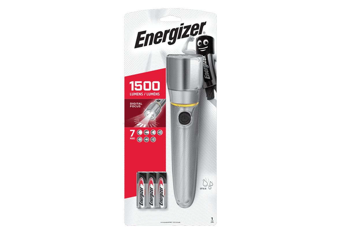 Energizer Vision HD Focus Metal LED Torch 1500 Lumens | Connectec.uk
