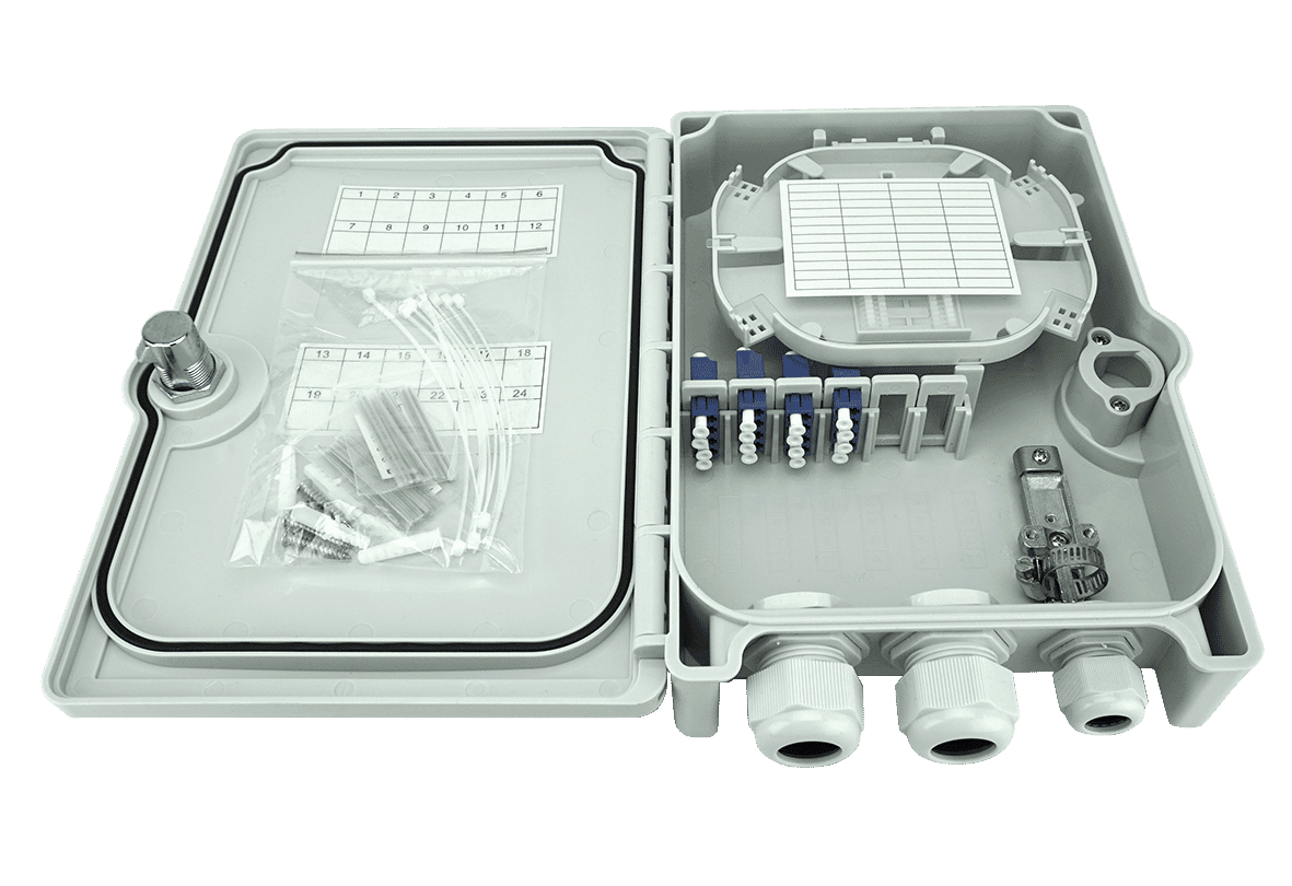 16 Way (8 Duplex) LC Multimode Fibre Optic IP65 Breakout Box
