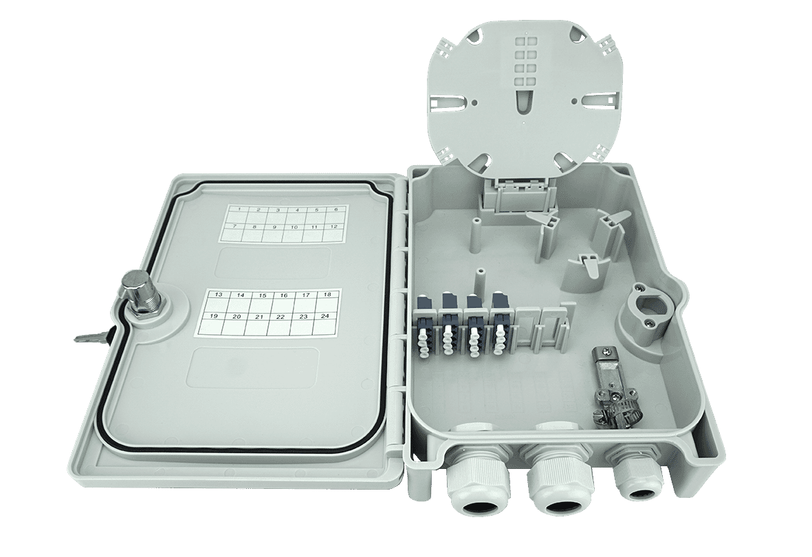 16 Way (8 Duplex) LC Singlemode Fibre Optic IP65 Breakout Box
