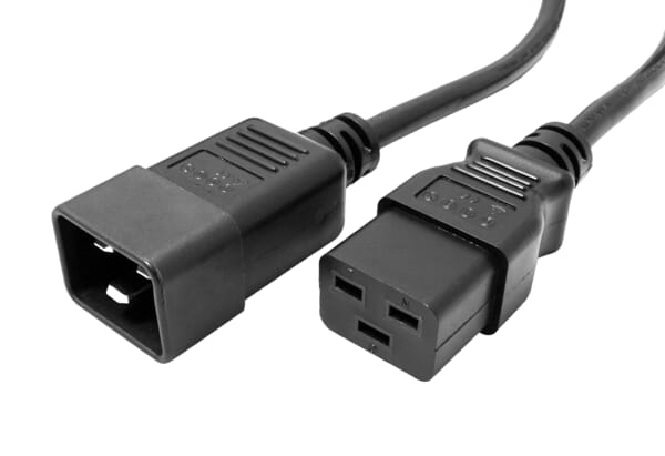 IEC C19 to C20 Black PVC 1.5mm Power Lead