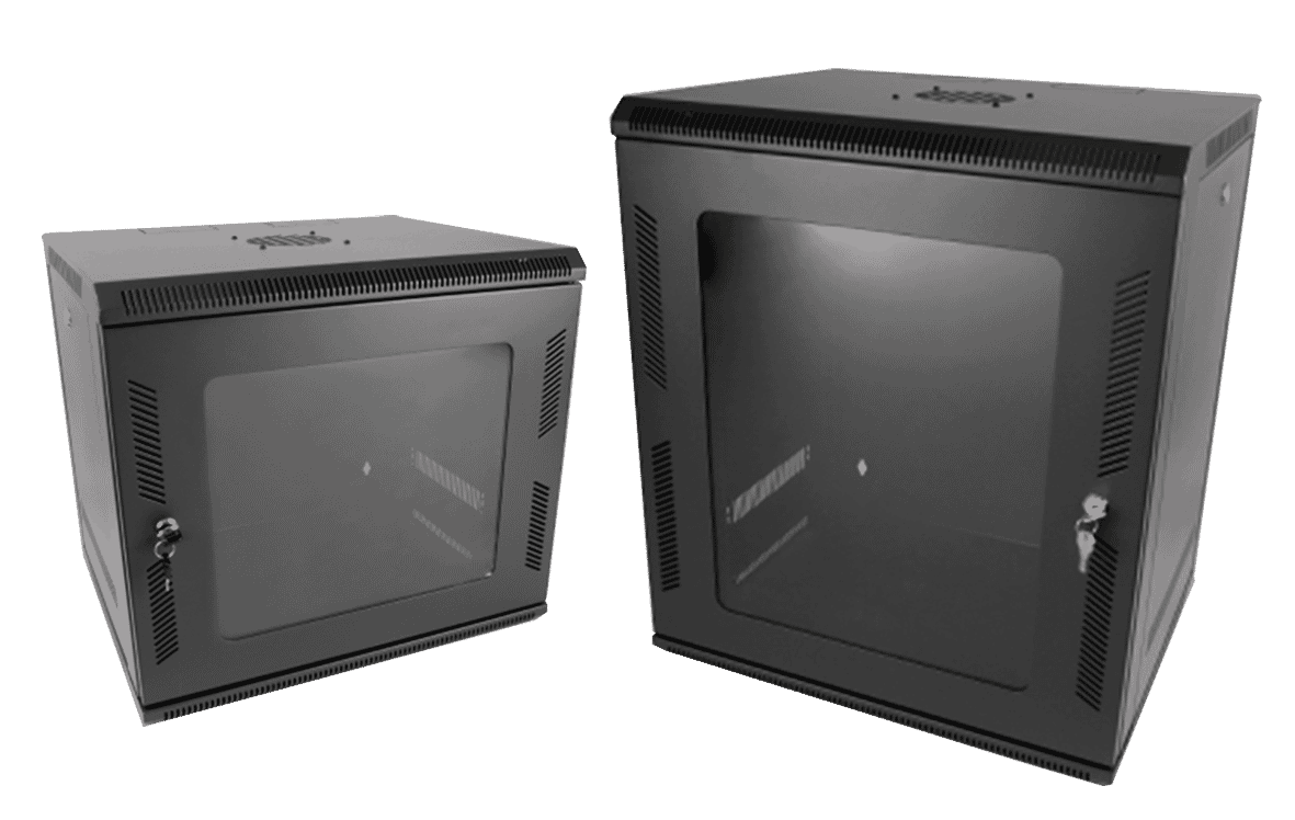 Kauden Convertible Wall/Floor Cabinet 9U 600mm Deep Black | Connectec.uk