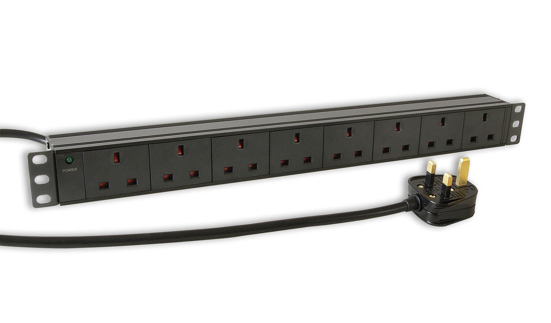 UK Socket / UK Plug PDU Horizontal 8 Way | Connectec.uk