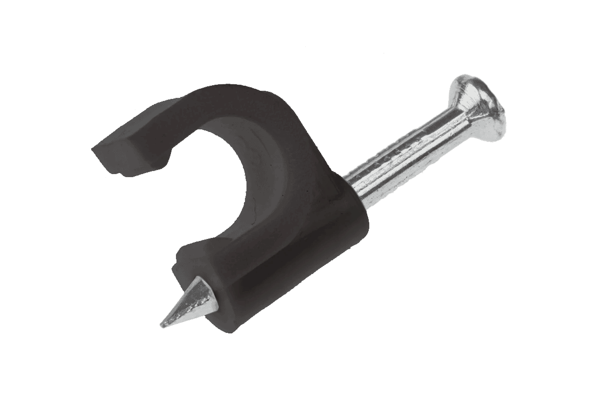 6 mm Round Cable Clips Black (100pc)