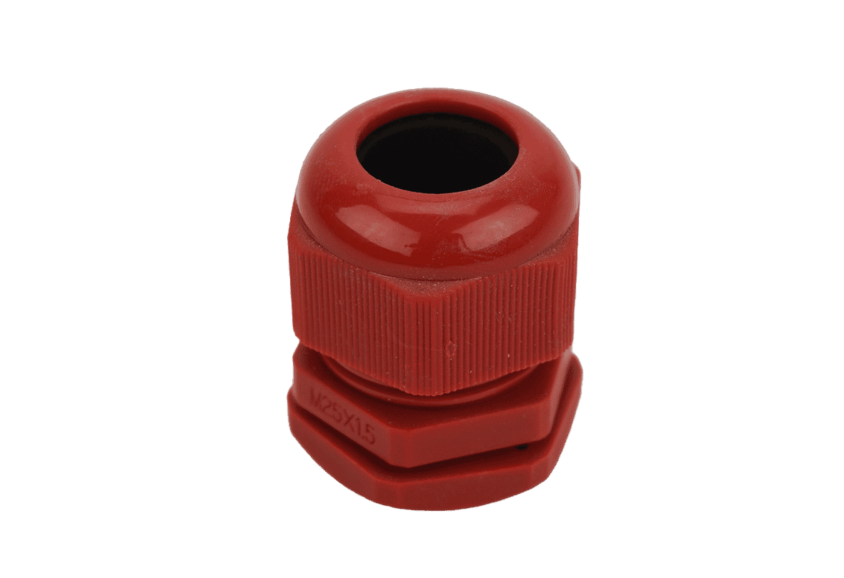 M20 Round Top Cable Gland 6-12mm IP68 Red - Pack of 10