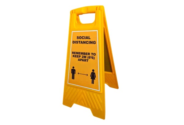Free-standing Rigid Plastic Social Distancing Sign