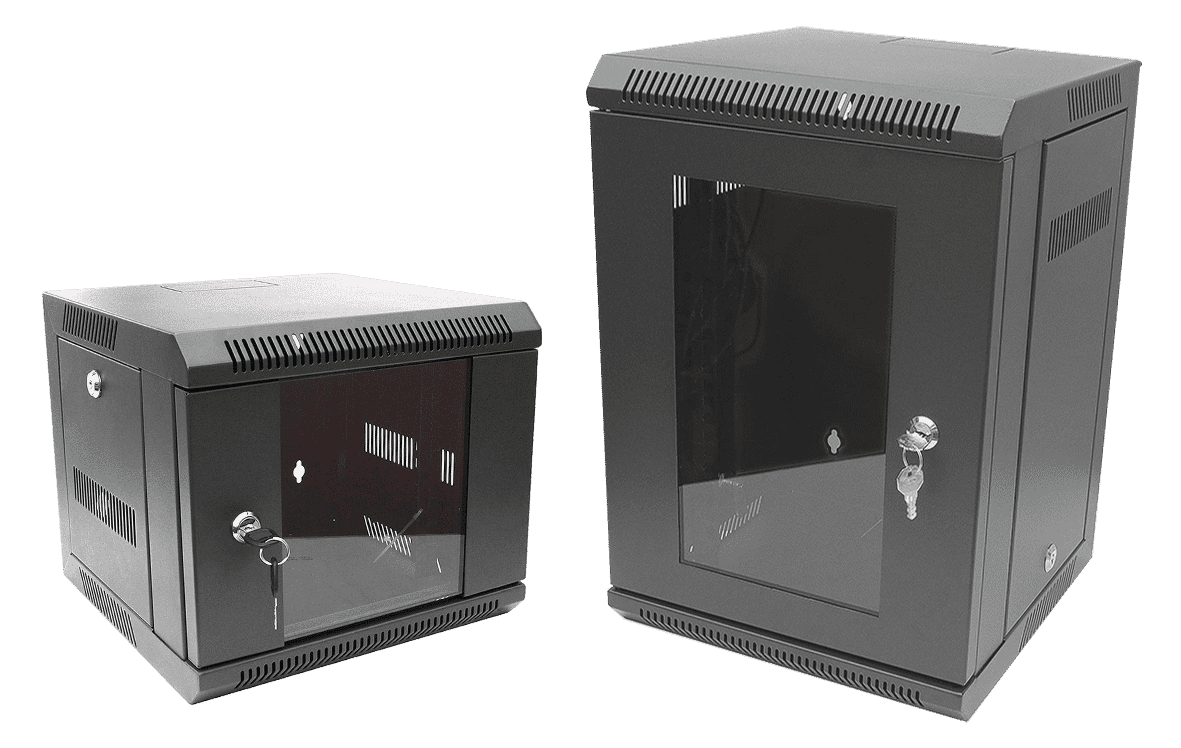 10" SOHO Mini Wall Mount Data Cabinet Black | Connectec.uk