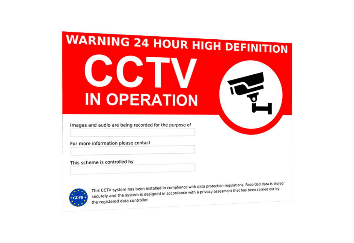 A3 Outdoor CCTV Warning Sign Aluminium
