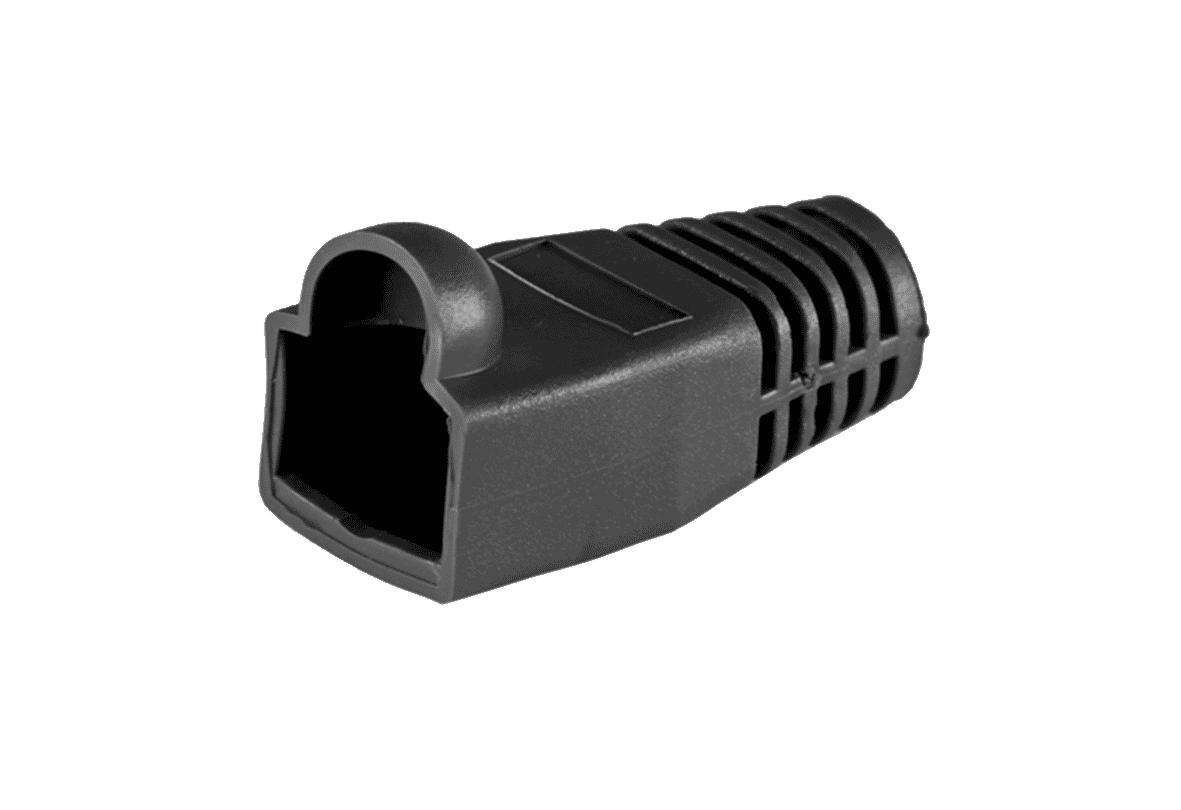 Black RJ45 plug strain relief boot hood (10pc)