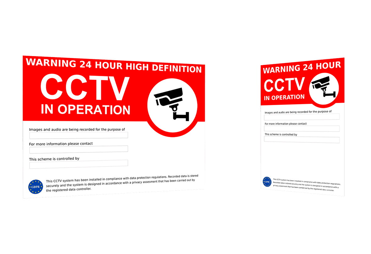 Outdoor CCTV Warning Signs GDPR / DPA Compliant