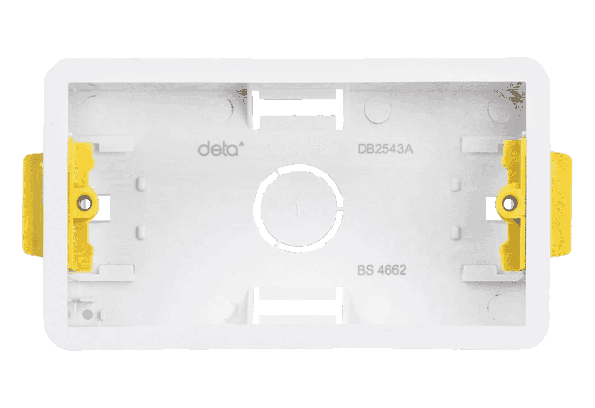 Deta Double Gang Dry Lining 46mm Deep Back Box for Plaster Board Walls
