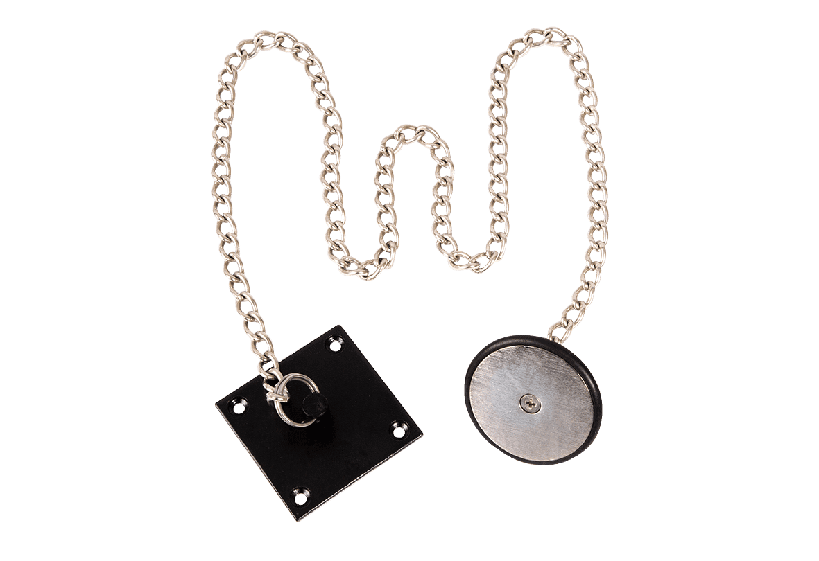 RGL DR-ARM-1/BK Black Armature Plate with Chain for Door Hold Open Magnets