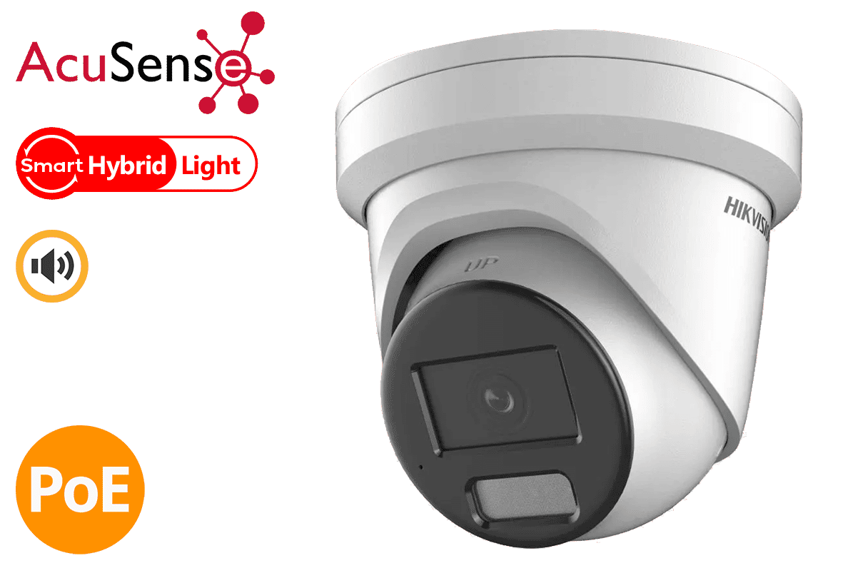 Hikvision DS-2CD2347G2H-LIU 4MP Hybrid ColorVu and IR Acusense Turret ...