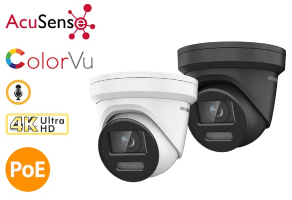 Hikvision DS-2CD2387G2-LU/BLACK 8MP 4K IP Colorvu Acusense Turret 2.8mm