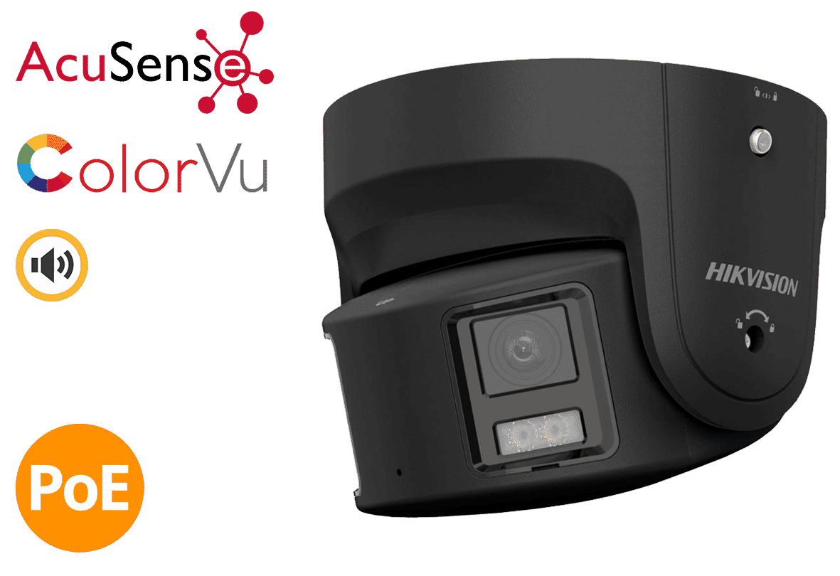 Hikvision DS-2CD2387G2P-LSU/SL Black 8MP 180° Panoramic Colorvu Turret