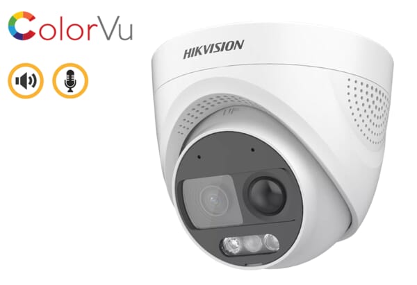 Hikvision DS-2CE72DF3T-PIRXOS 2MP TVI Colorvu Turret Siren 2.8mm