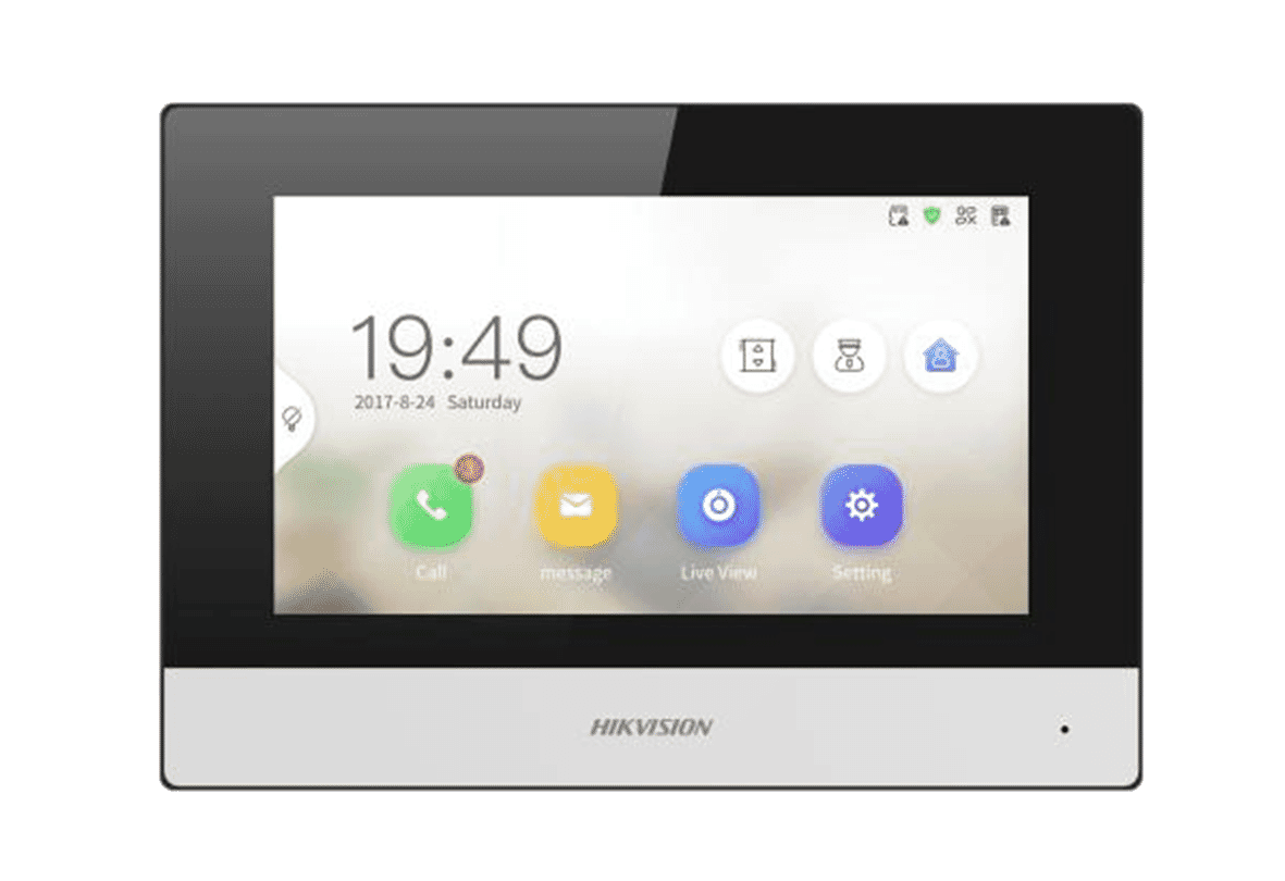 Hikvision DS-KH6320Y-WTE2 7-Inch Indoor Touchscreen Monitor for 2-Wire ...