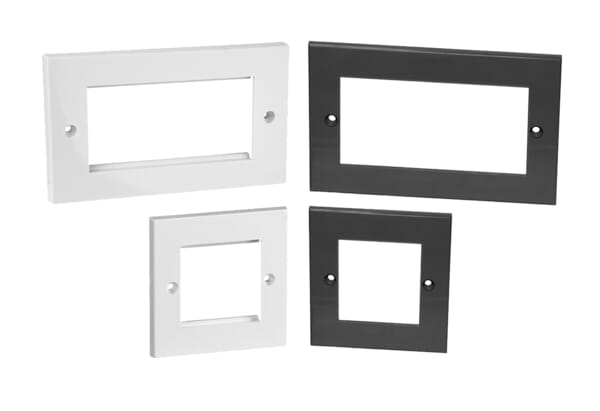 Single Gang 1 Module Flat Euro Faceplate Black