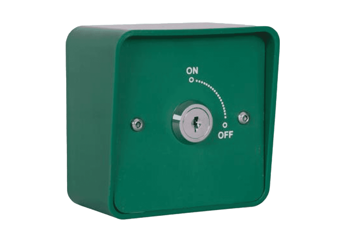 RGL G-KS-1 Green Plastic On-Off Key Switch 12/24 VDC Latching IP64