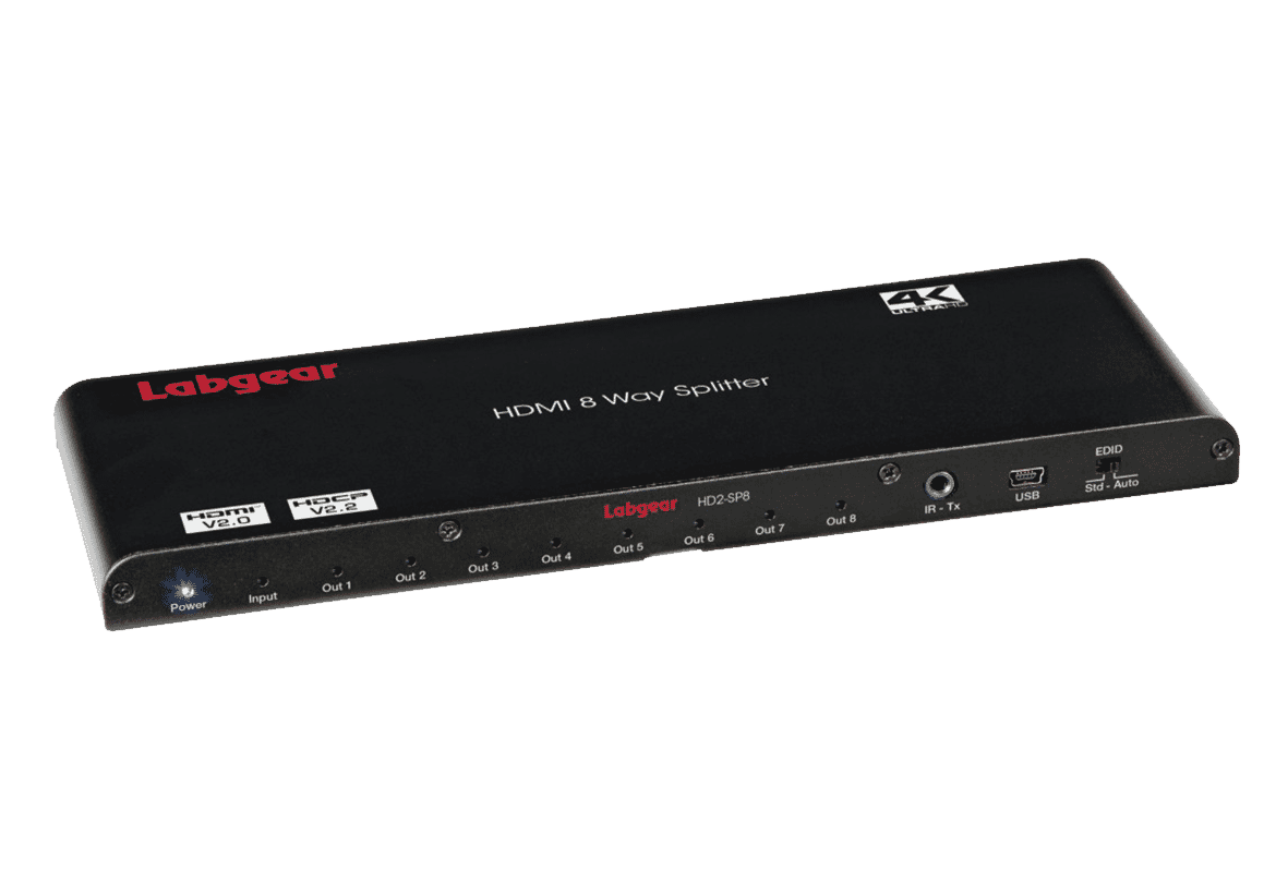 Labgear 8-Way 4K 60Hz HDMI v2.0 18Gbps Active Splitter HDCP LPCM 7.1 DTS