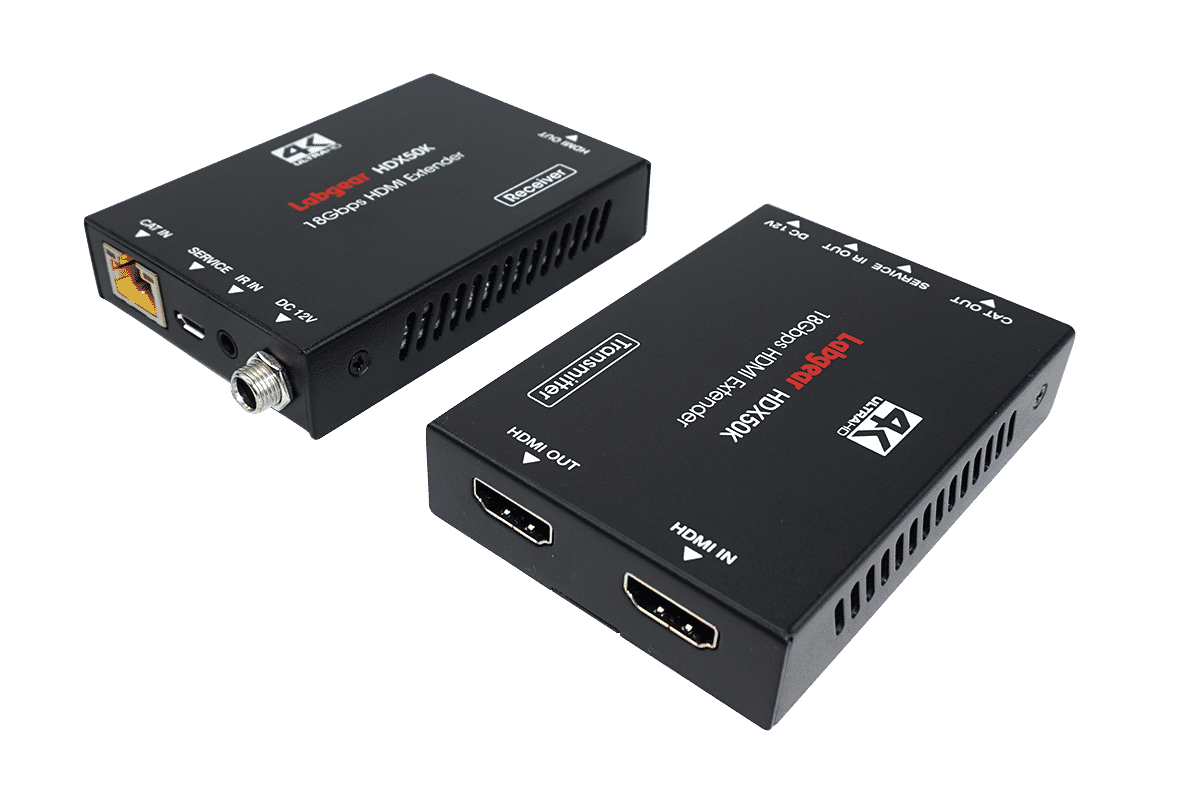 Labgear 50m HDMI 2.0 18Gbps 4K Extender over Cat 6/6A/7 Ethernet Cable ...