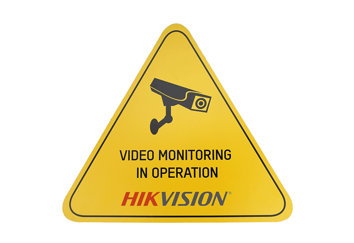 Hikvision Self-adhesive CCTV Warning Triangle Sign